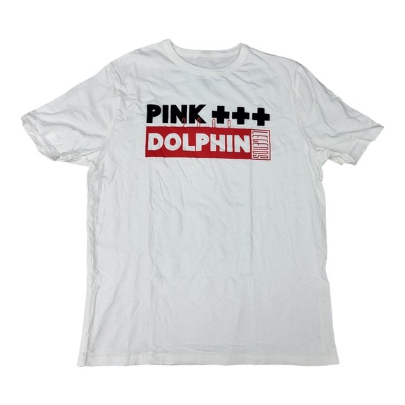 Pink Dolphin | Shirts | Pink Dolphin Tshirt White Color Short Sleeve Graphic White Color Tee ...